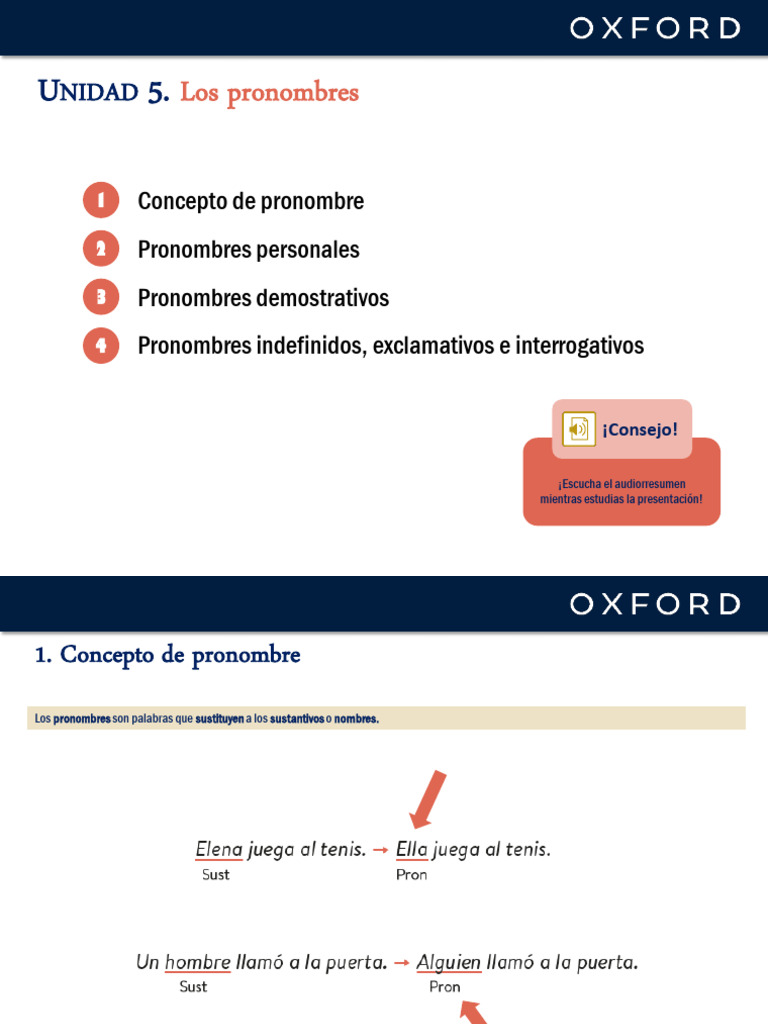 Guía de Pronombres en Español | PDF | Pronombre | Sustantivo
