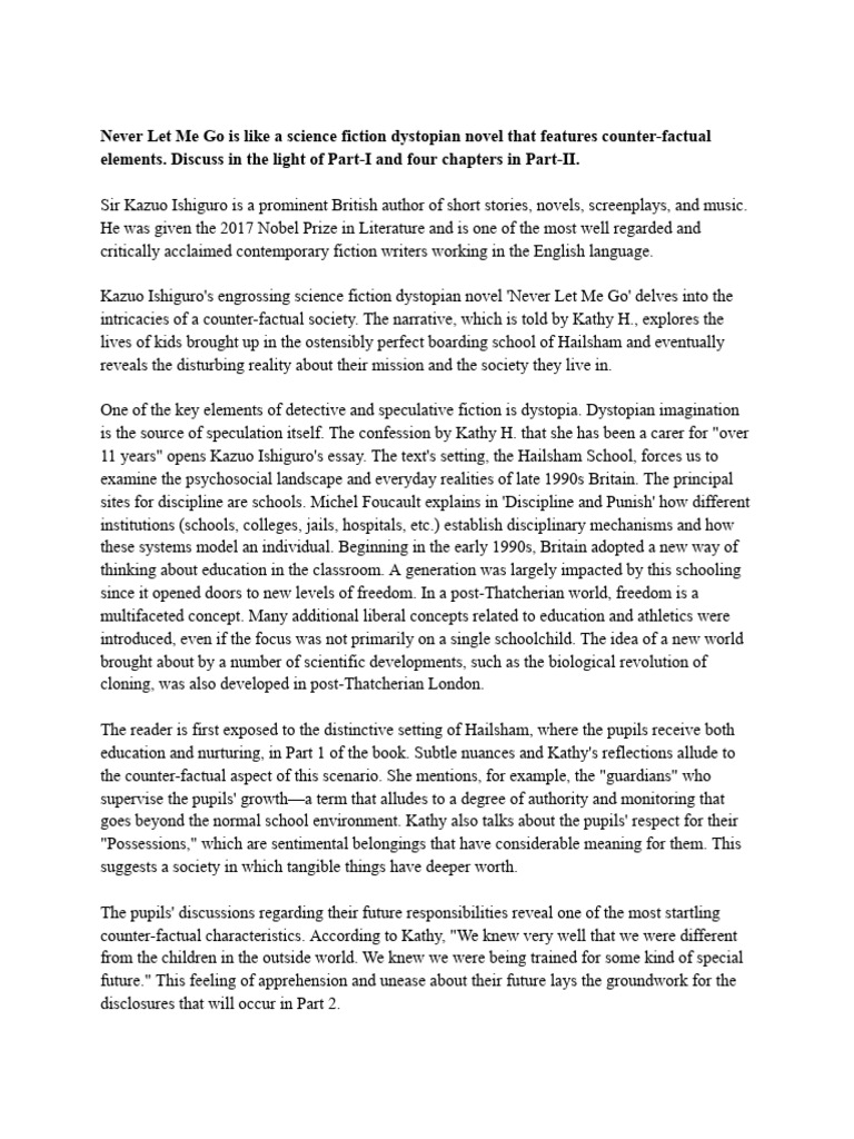 1368 Never Let Me Go Assignment | PDF | Philosophy