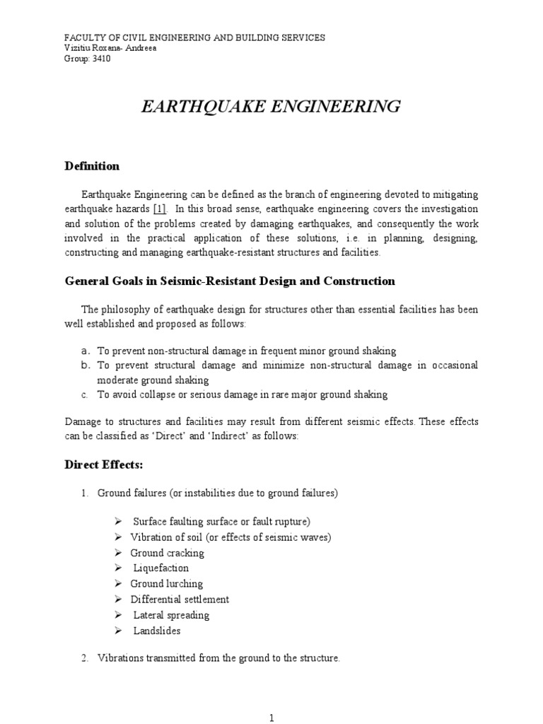 Earthquake Engineering Basics and Design | PDF | Earthquake Engineering ...