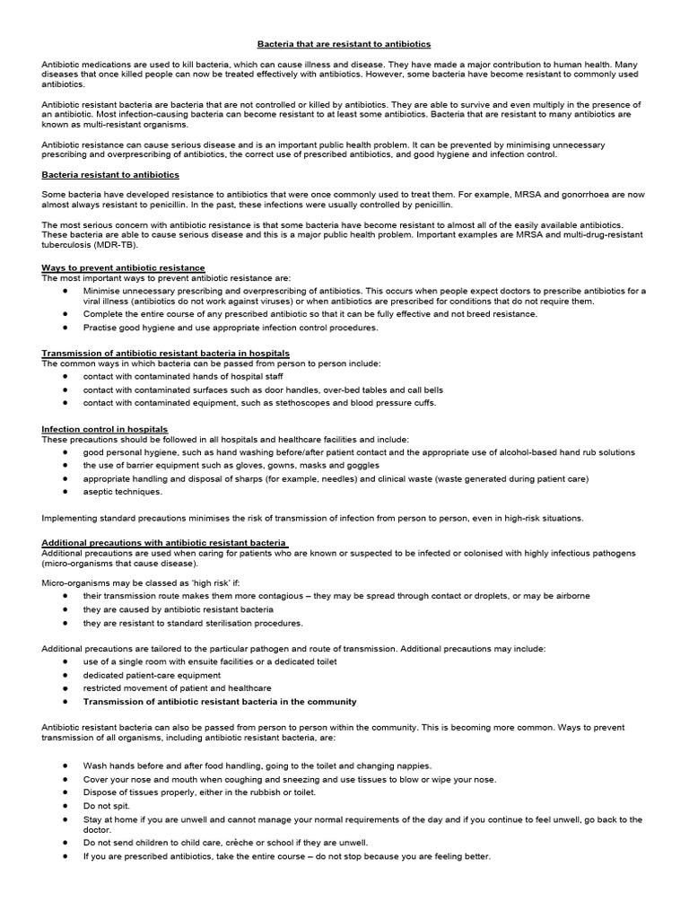 Antibiotic Resistance Resource | PDF | Antimicrobial Resistance | Infection