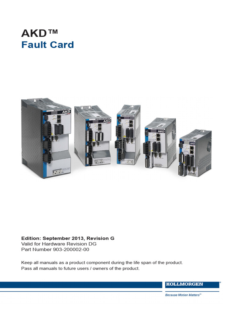 AKD Fault Card EN Rev G | PDF | Electric Motor | Feedback