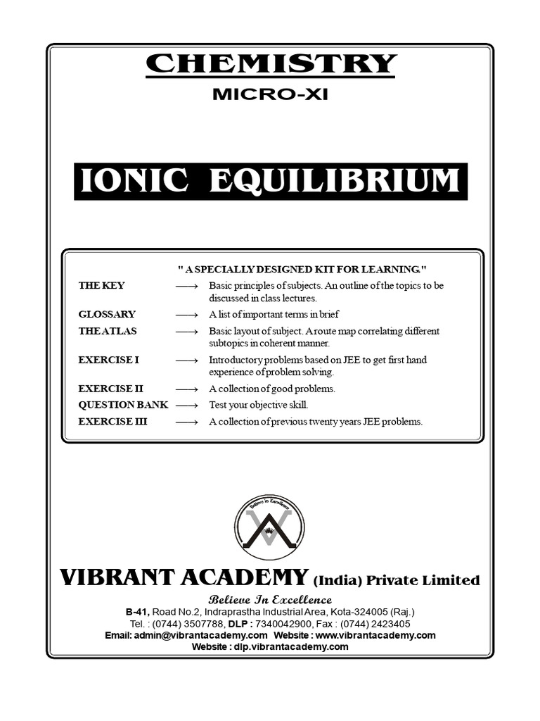 Ionic Equilibrium - Final | PDF | Acid | Dissociation (Chemistry)