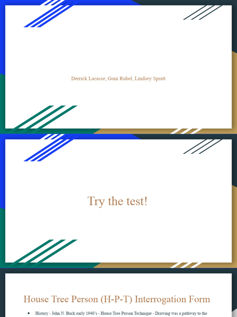 House - Tree - Person Interrogation Form | PDF