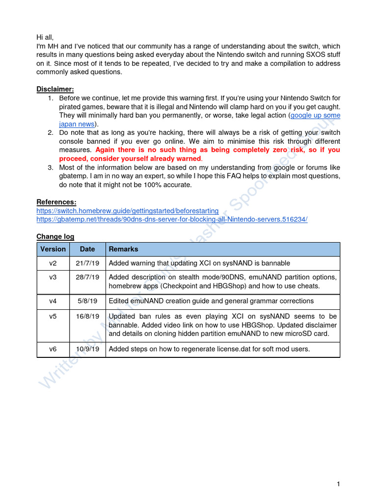 Nintendo Switch SpoonFeed FAQ v67 | PDF | Computer File | Booting