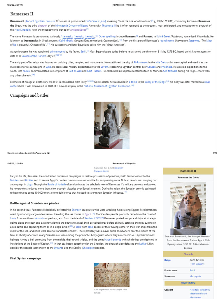 Ramesses II | PDF | Ancient Egypt