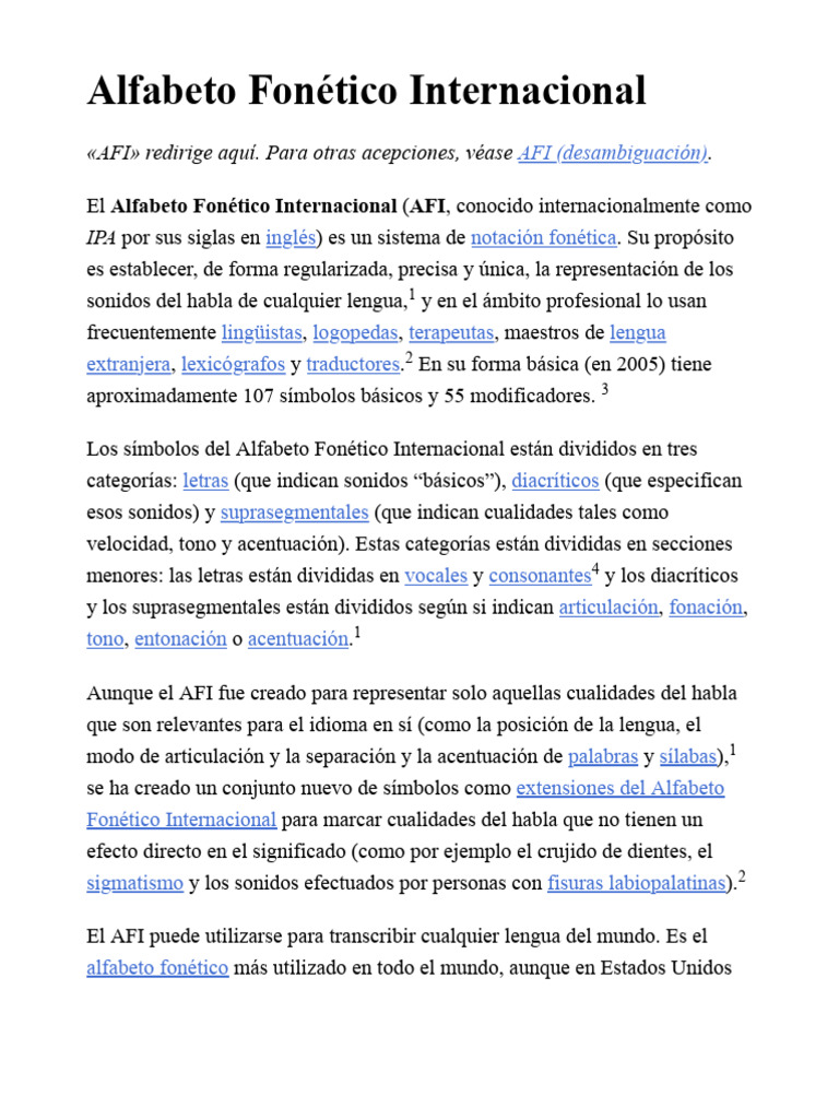 Guía del Alfabeto Fonético Internacional | PDF | Fonética | Voz humana