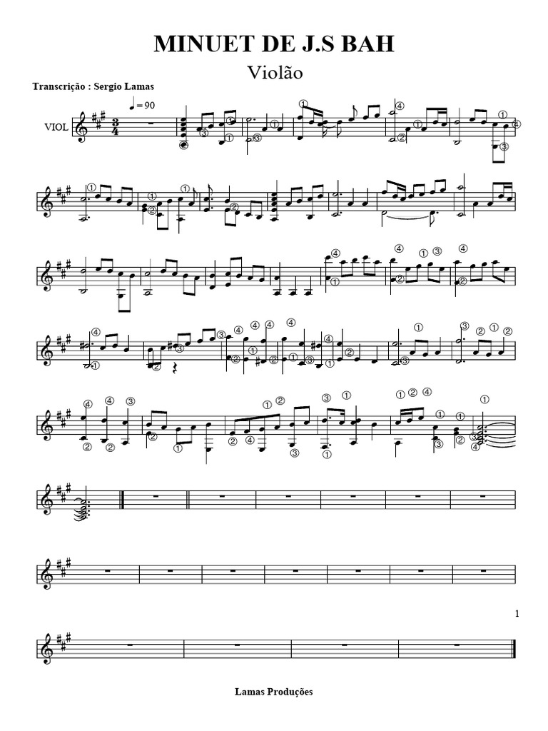 MInuet J.S BACH | PDF