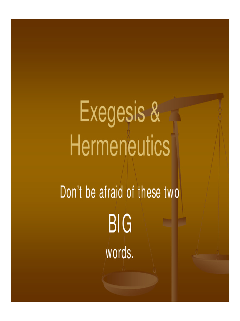 Biblical Interpretation Basics Pdf Hermeneutics Exegesis