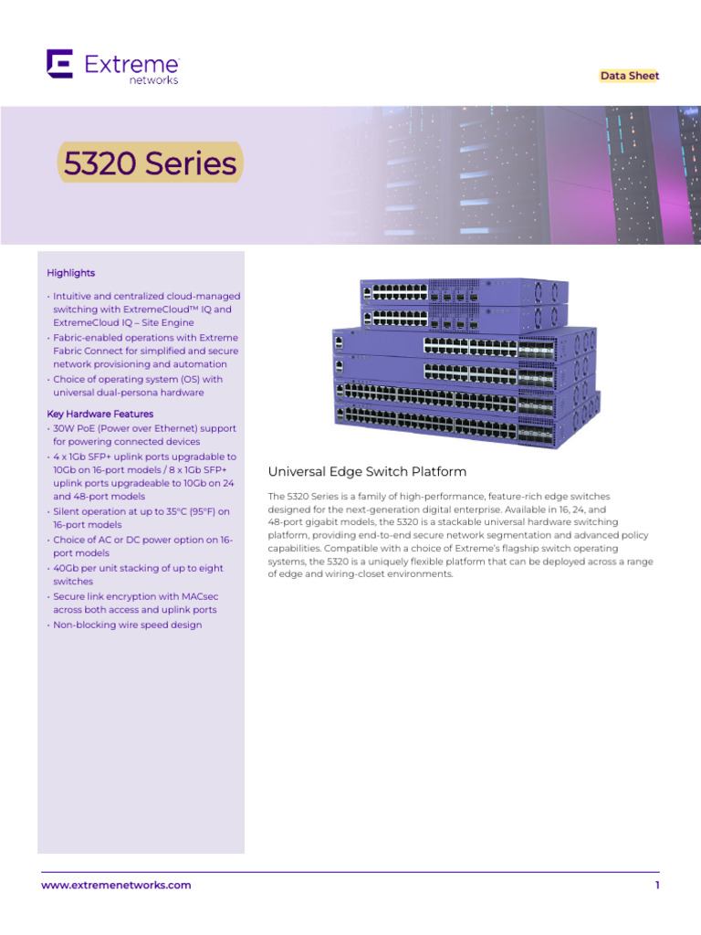 5320-Data-Sheet Map Distri | PDF | Computer Network | Network Switch