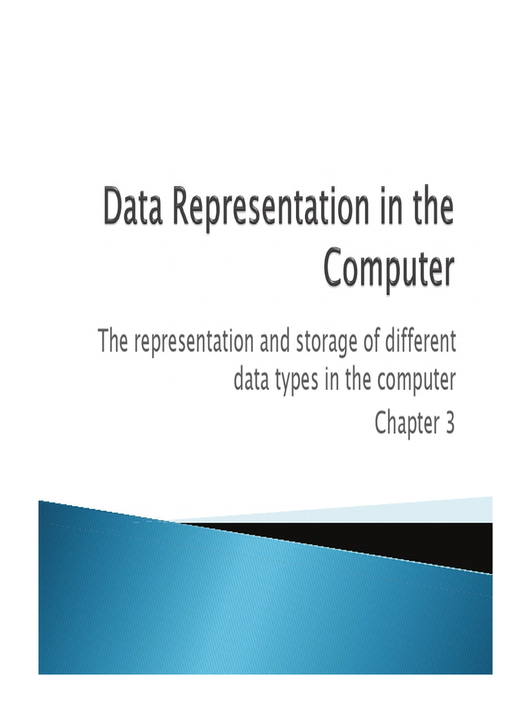 Data Representation A First Half | PDF | Bit | Video