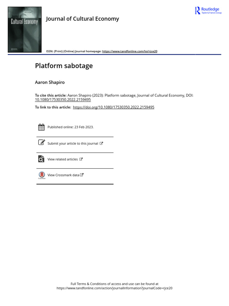 Shapiro 2023 Platform Sabotage | PDF | Interest | Valuation (Finance)