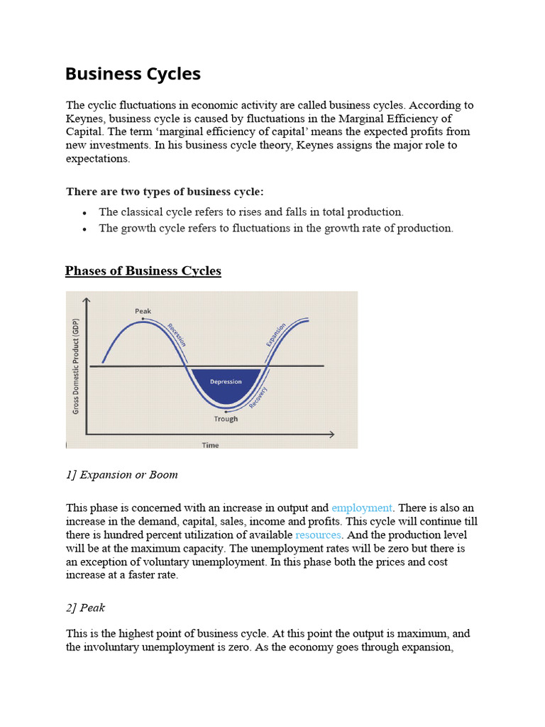 Business Cycles | PDF | Business Cycle | Recession