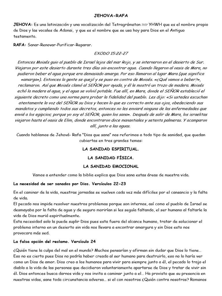 JEHOVA Rafa | Descargar gratis PDF | Jehová | Moisés