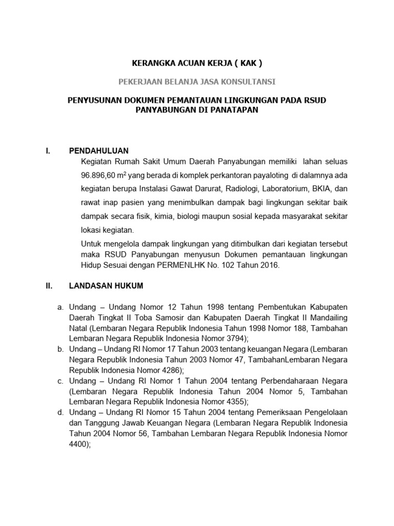 Kak DPLH Rsud Panyabungan 2024 | PDF | Sains & Matematika | Teknologi & Rekayasa