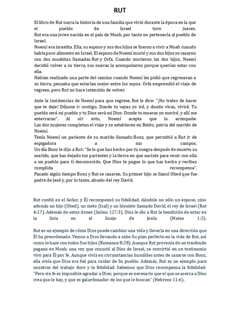 Rut | PDF | Rut (figura bíblica) | Gente de Belén