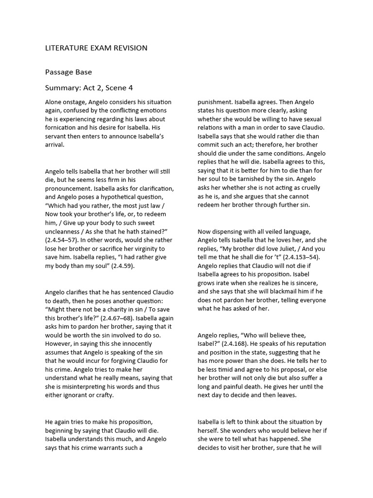 Literature Exam Revision | PDF