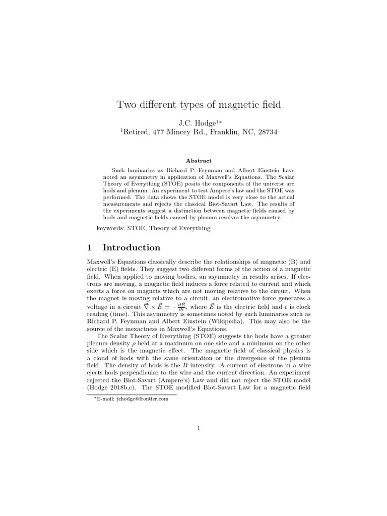 Two Different Types of Magnetic Field | PDF | Magnetic Field ...