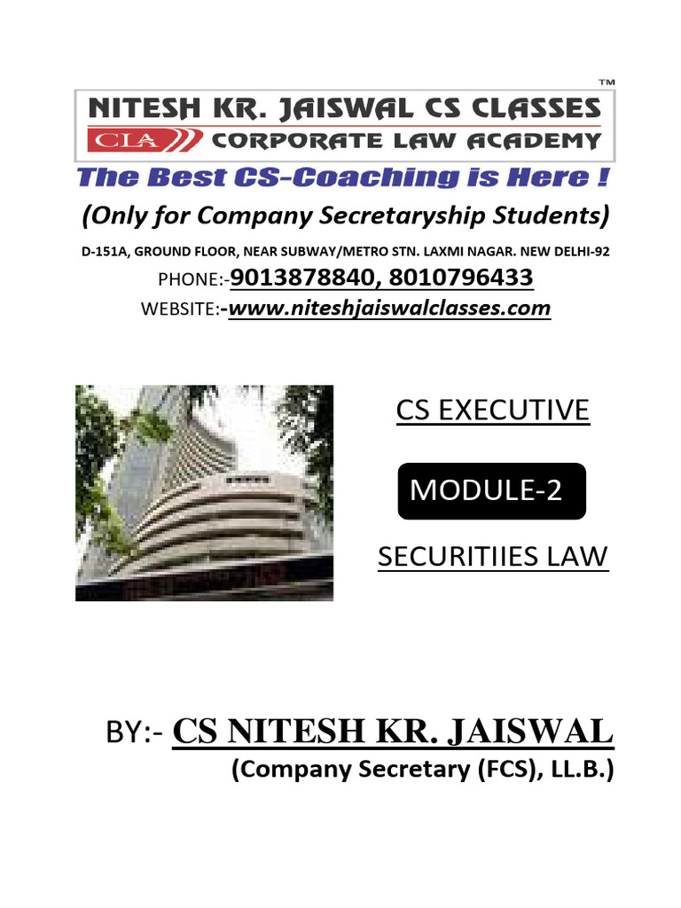 Sec Law Vol-1 | PDF | Option (Finance) | Put Option