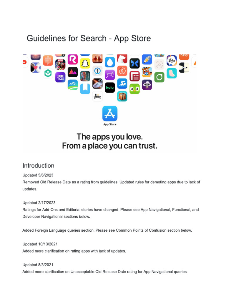 Guidelines For Search App Store 06-23 | PDF