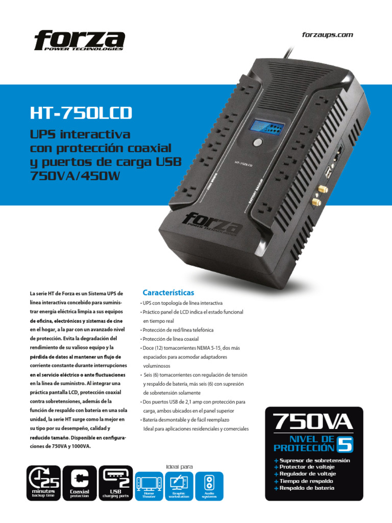 Ups Forza 750va Especificaciones | Descargar gratis PDF | voltaje ...