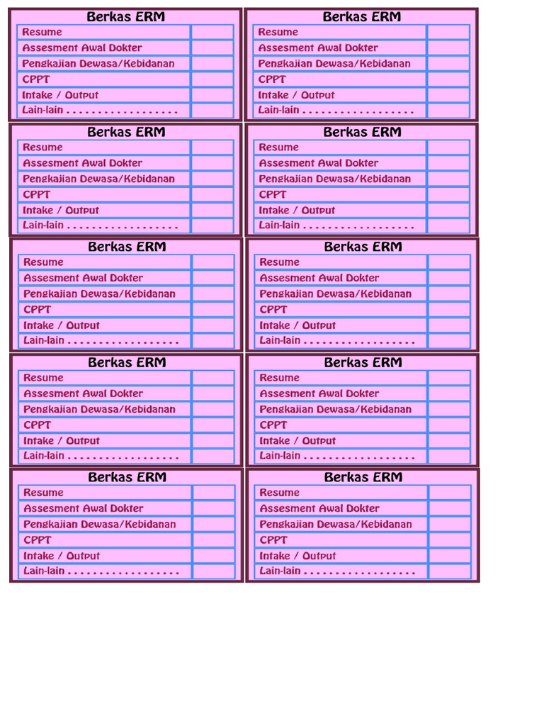 Label Pink Berkas Erm | PDF