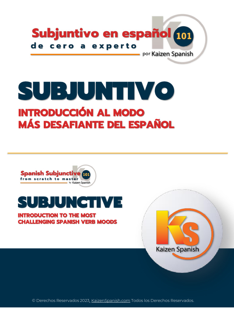 EL MODO SUBJUNTIVO EN ESPAÑOL, de Kaizen Spanish | PDF | Mecánica del ...