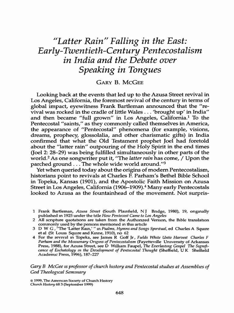 Pentecostalism's Roots in India | PDF | Pentecostalism | Baptism With ...
