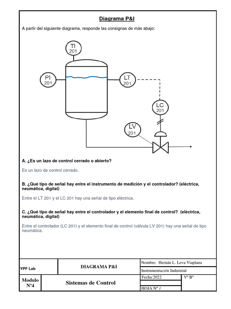 TP Diagrama P&I - Hernán Leva | PDF