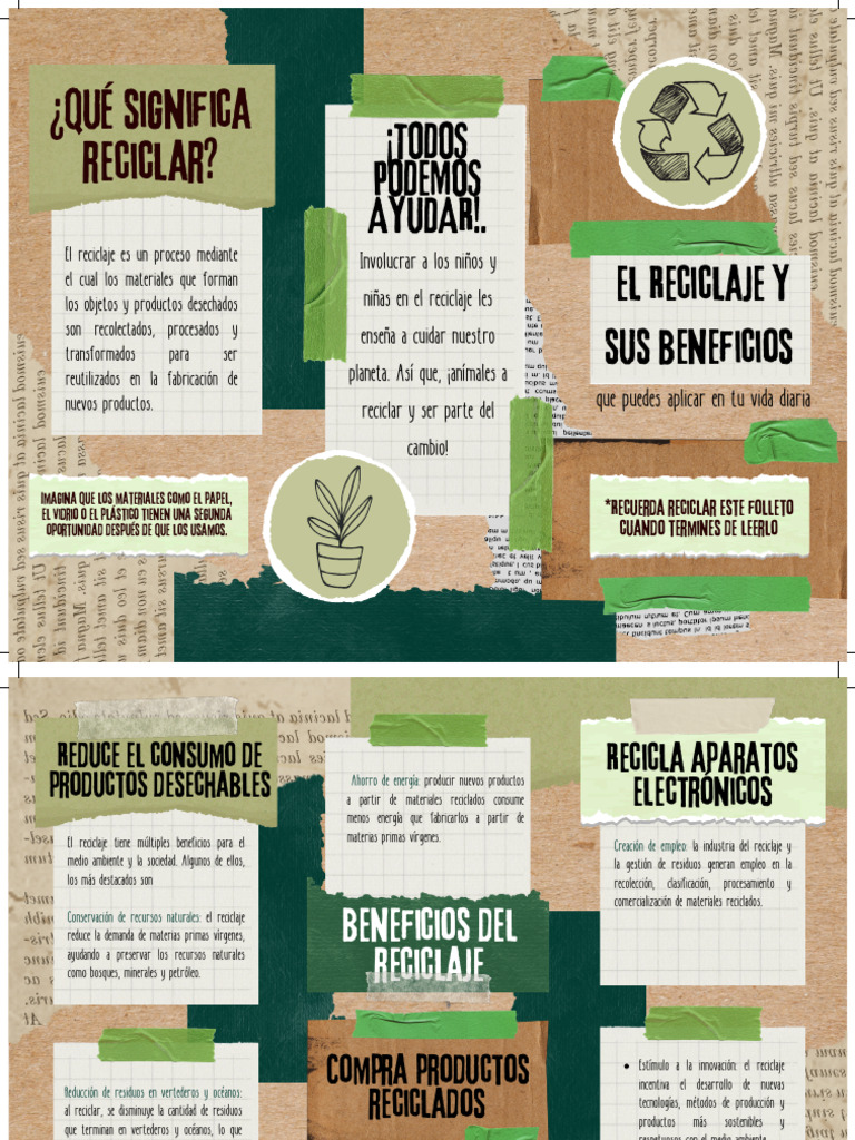 Folleto Tríptico Reciclaje y Sus Beneficios PDF | PDF | Reciclaje ...
