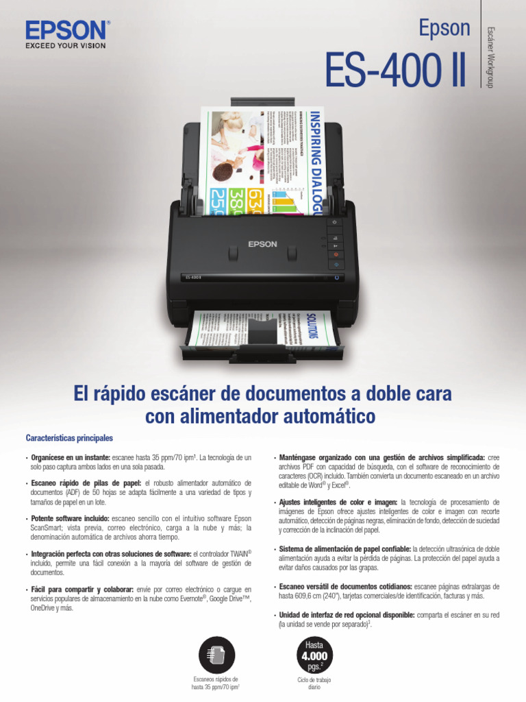Scanner EPSON ES400 II | PDF | Escáner de imagen | Informática