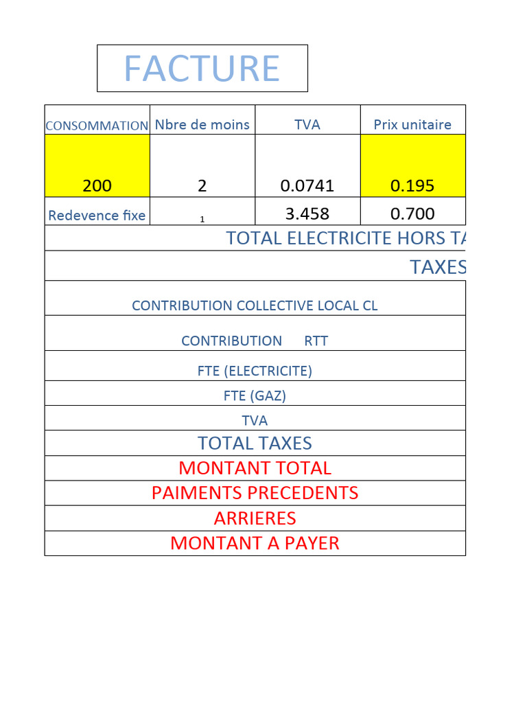 Calcul de Facture STEG Tunisie 2024-2025 | PDF