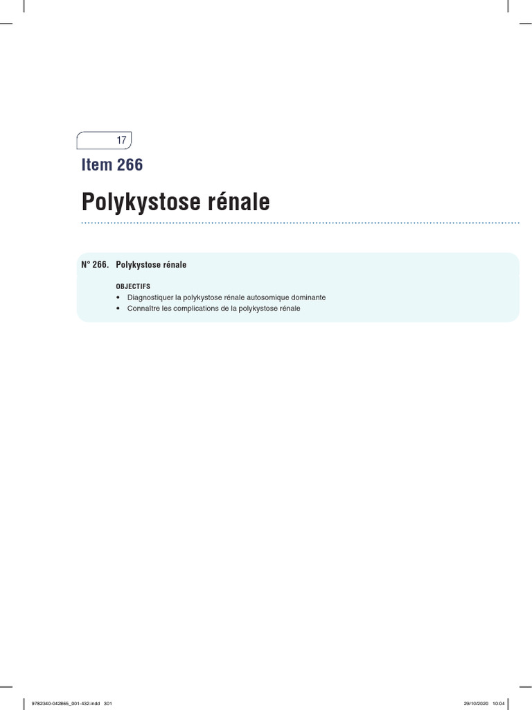Polykystose rénale : diagnostic et complications | PDF | Rein | Causes ...