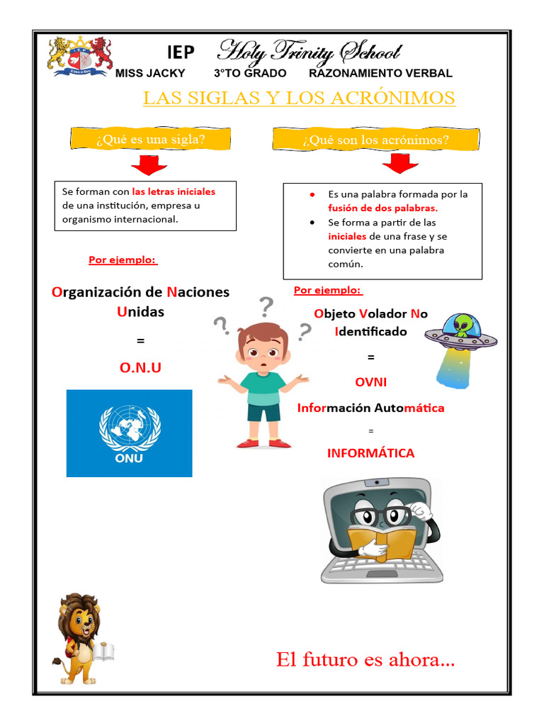 Siglas y Acrónimos en 3° Grado | PDF | Acrónimo | Mecánica del lenguaje