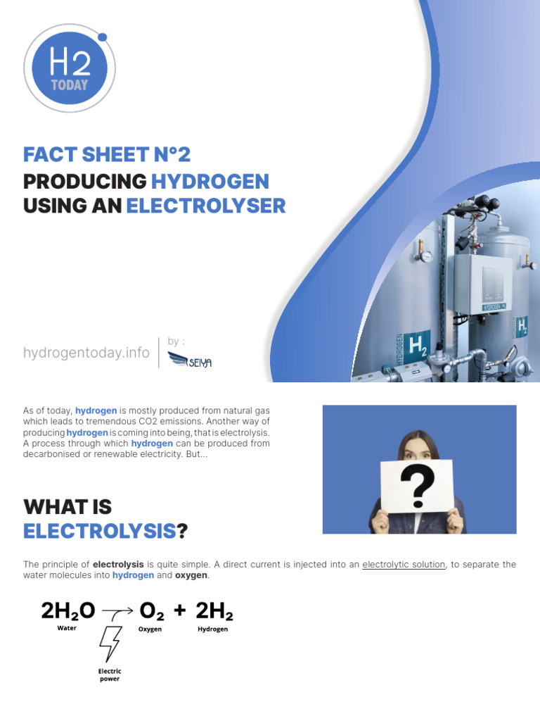 Hydrogen Production via Electrolysis Explained | PDF | Energy ...