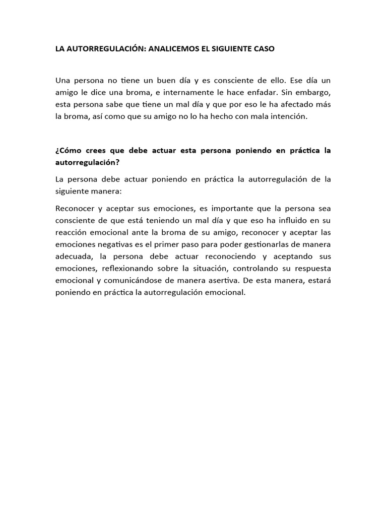 Estrategias de Autorregulación Emocional | PDF | Las emociones ...