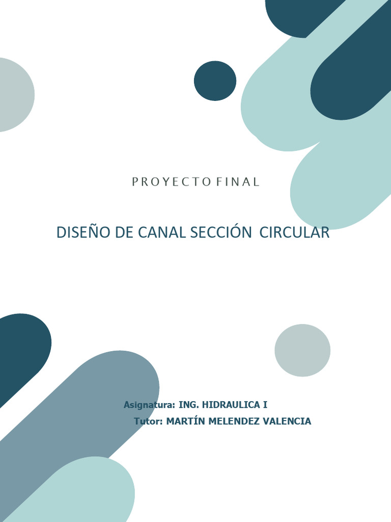 Proyecto Canal H1 Ashley Lopez 1095217 | PDF | Agua | Canal