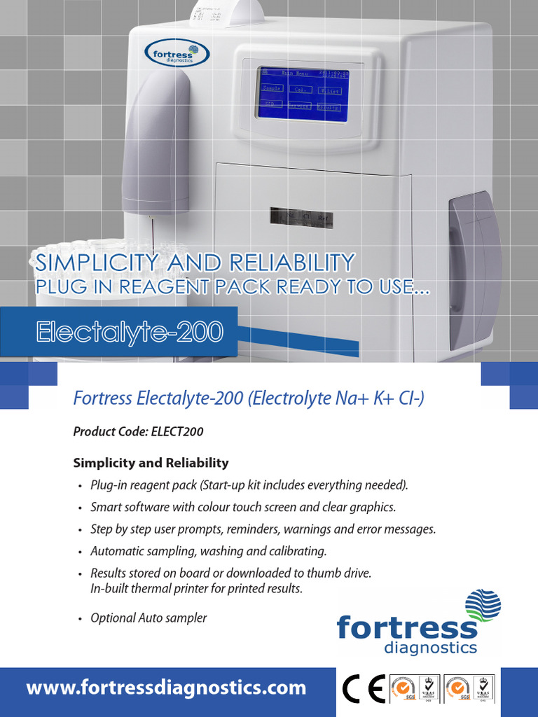 Fortress Electalyte 200 Plus | PDF | Chloride | Electrolyte
