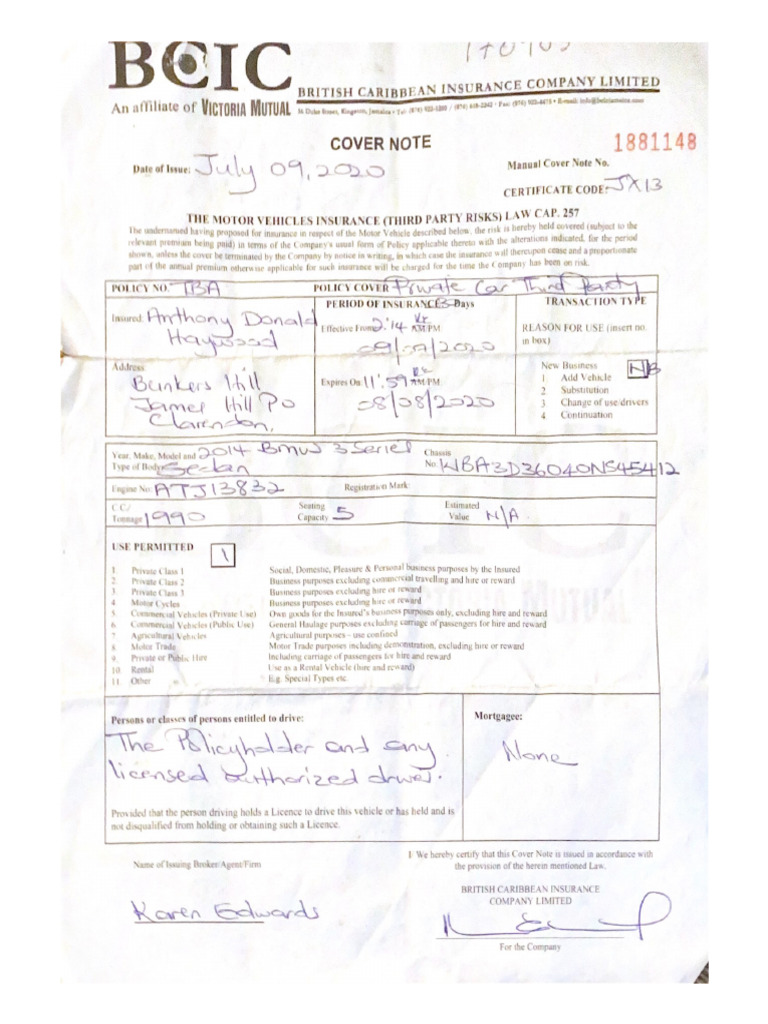 British Caribbean Insurance Company Limited | PDF