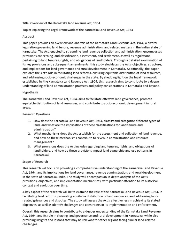 SEM 10 - Land Law Assignment | PDF | Governance | Methodology