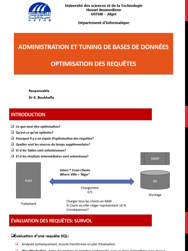 5.chapitre 2 - Optimisation | PDF | Index de base de données | Logiciel ...
