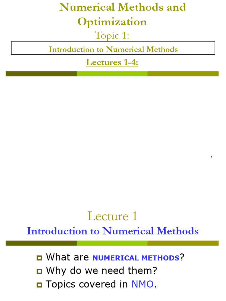 NMO Topic1 | PDF | Numerical Analysis | Equations