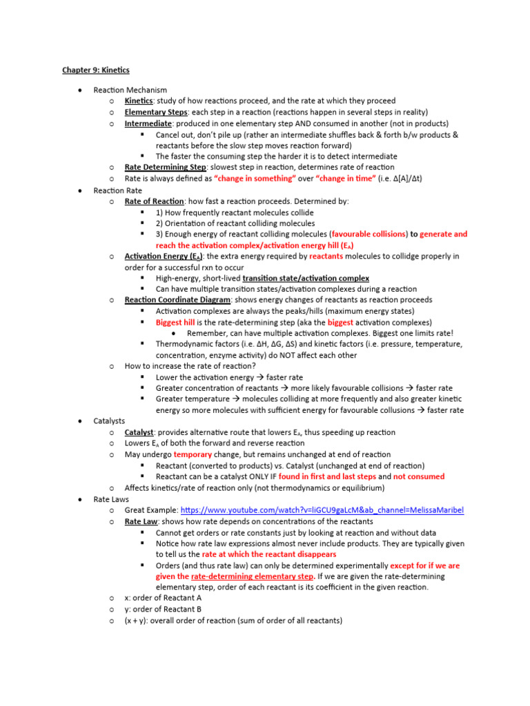 Kinetics Pdf Reaction Rate Chemical Kinetics