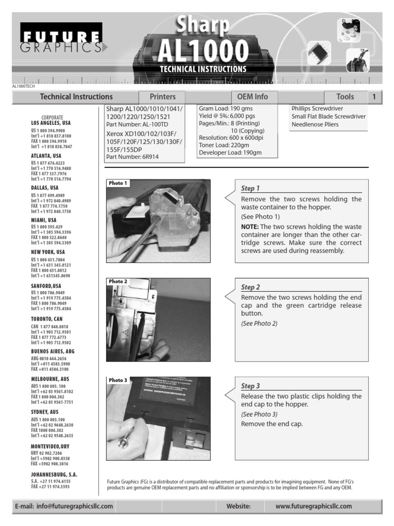 Sharp Al-1000 | PDF | Printing | Equipment