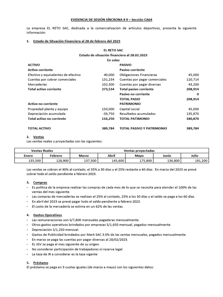 Ca86 - Ess#09 - Proy Eeff - 09 Ca64 | PDF | Economias