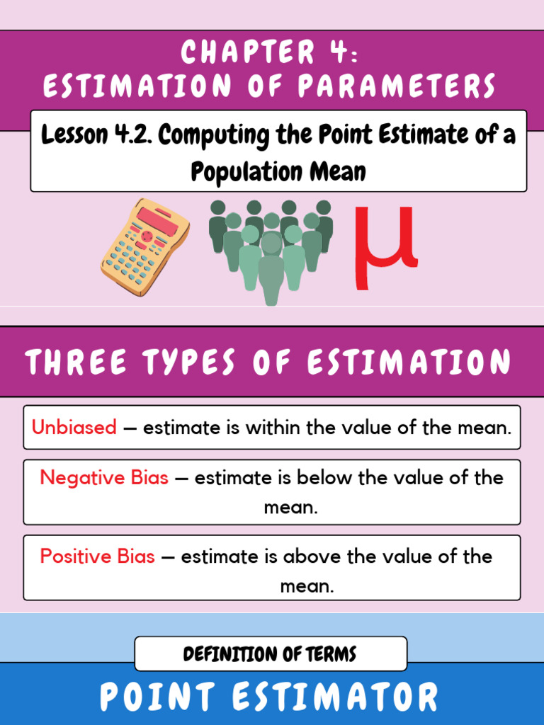 Lesson 4.2 Computing The Point Estimate of A Population Mean | PDF ...