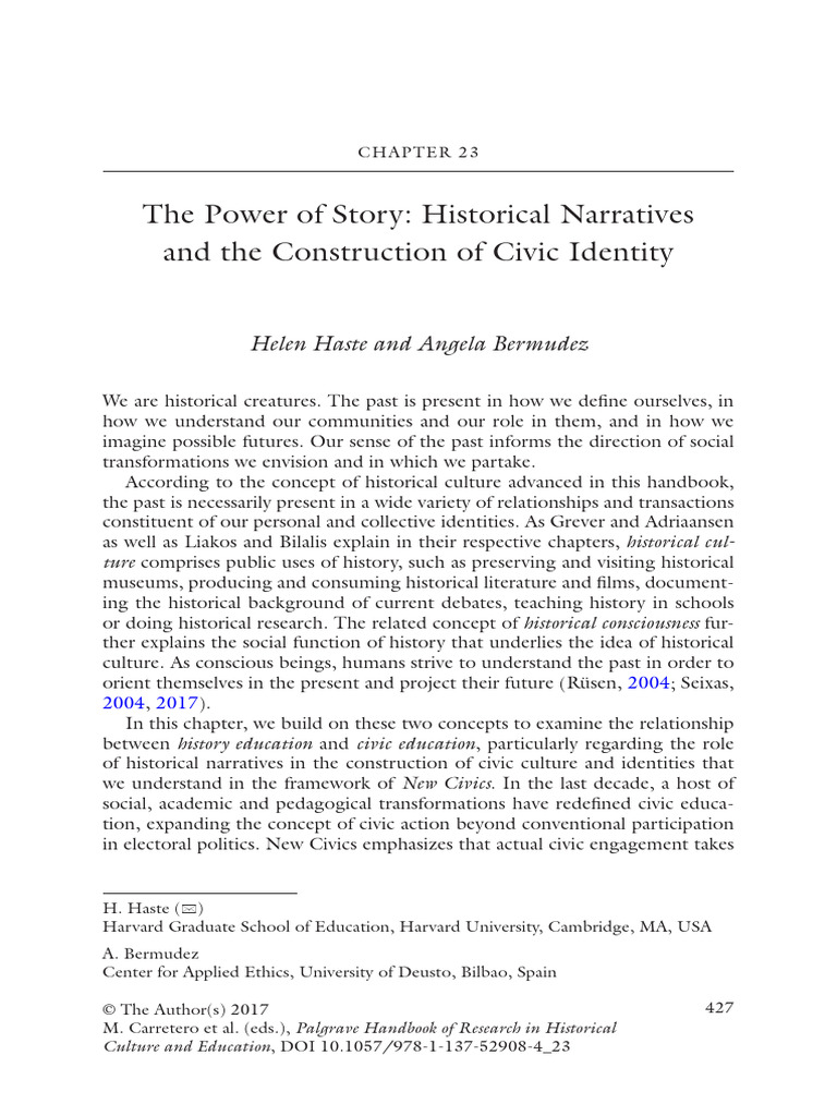 Historical Narratives and Civic Identity | PDF | Narrative | Identity ...