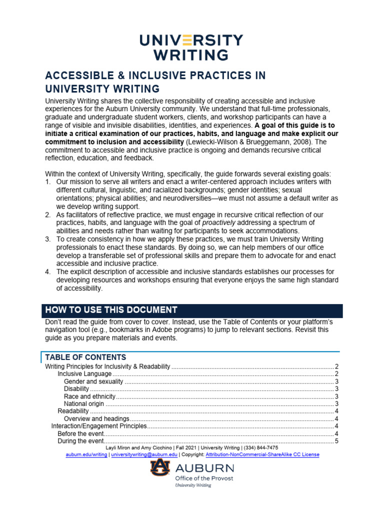 Accessibility and Inclusion Guide | PDF | Hyperlink | Creative Commons ...