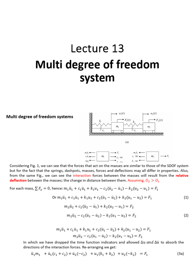 Lecture 13-MDOF System | Download Free PDF | Normal Mode | Physical Phenomena