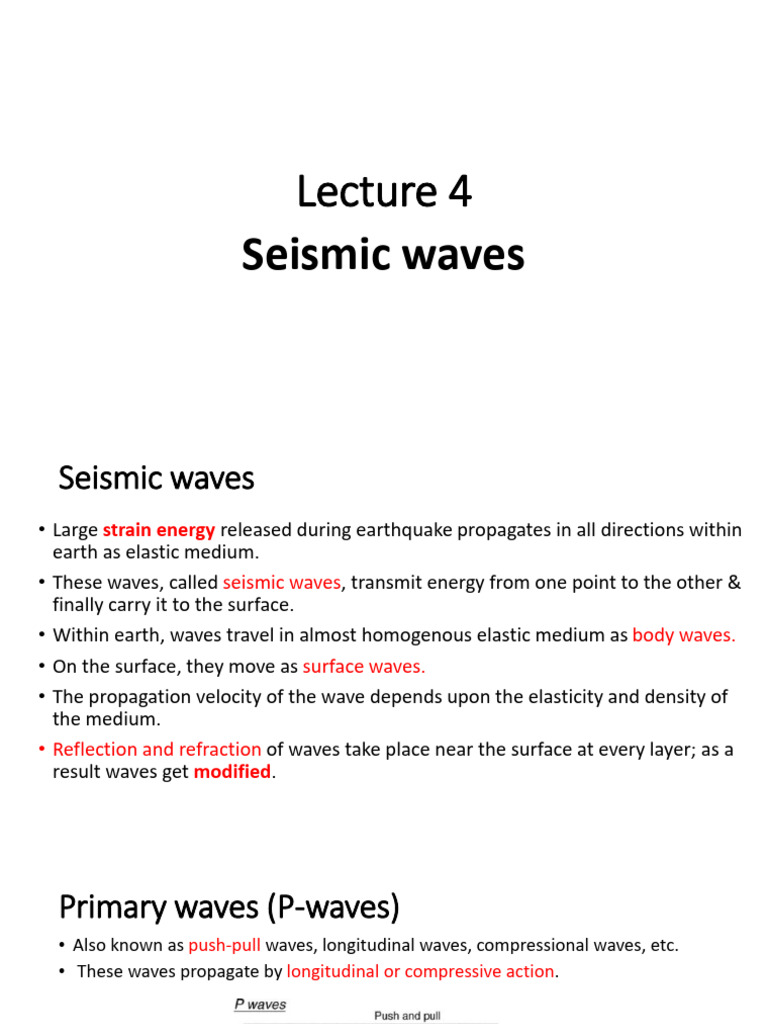 Lecture 4-Seismic Waves | PDF | Waves | Seismology