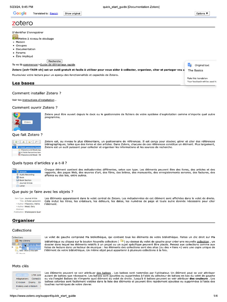 Quick - Start - Guide (Documentation Zotero) | PDF